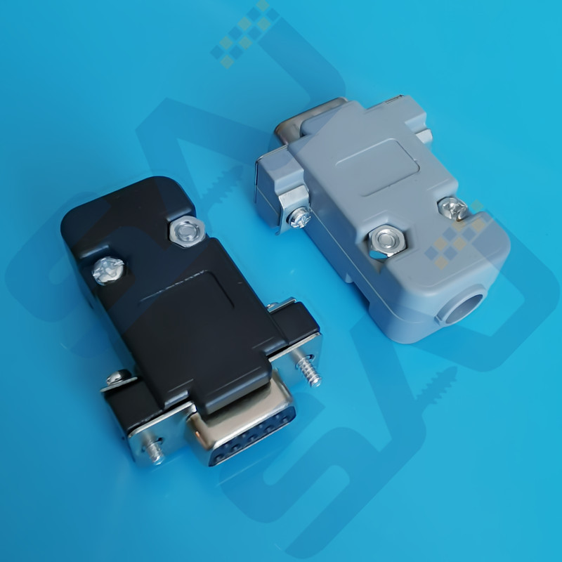 DB9胶壳 COM串口D型插头 9针9芯RS232连接器 灰色黑色 塑料外壳-阿里巴巴