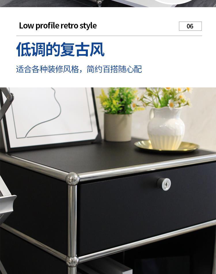 中古不锈钢USM柜餐边柜客厅展示柜沙发边柜家用收纳柜ins移动柜-阿里巴巴