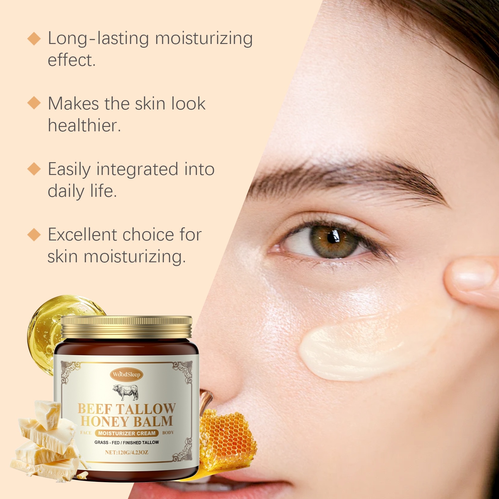 WOODSLEEP 牛脂蜂蜜润肤膏 深层滋养柔滑肌肤面部干燥日常护理-阿里巴巴