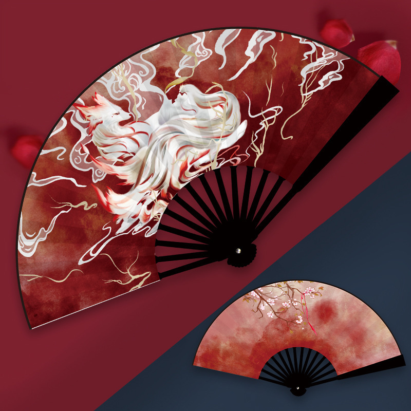 Guochao Chinese ancient fairy hanfu fan Shanhaijing series illustration ...
