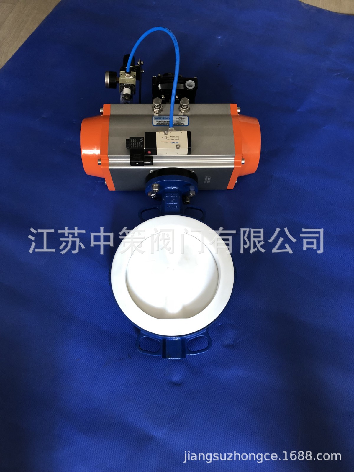 D671F4-10C气动对夹衬氟蝶阀 调节气动衬氟蝶阀 防爆气动衬氟蝶阀-阿里巴巴