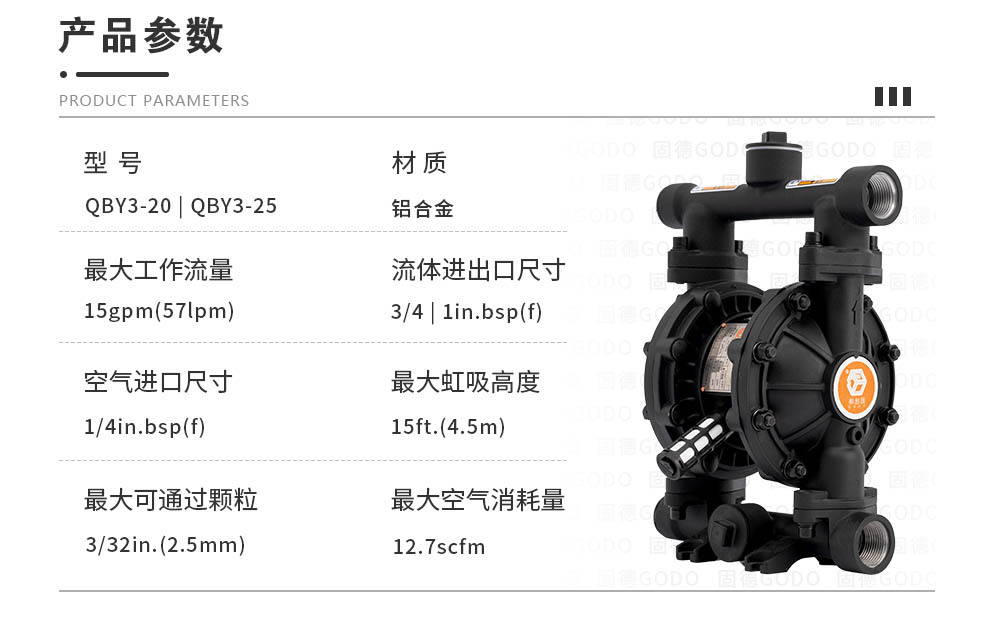 边锋集团固德牌气动泵QBY3-25铝合金涂料泵往复泵 气动隔膜泵-阿里巴巴