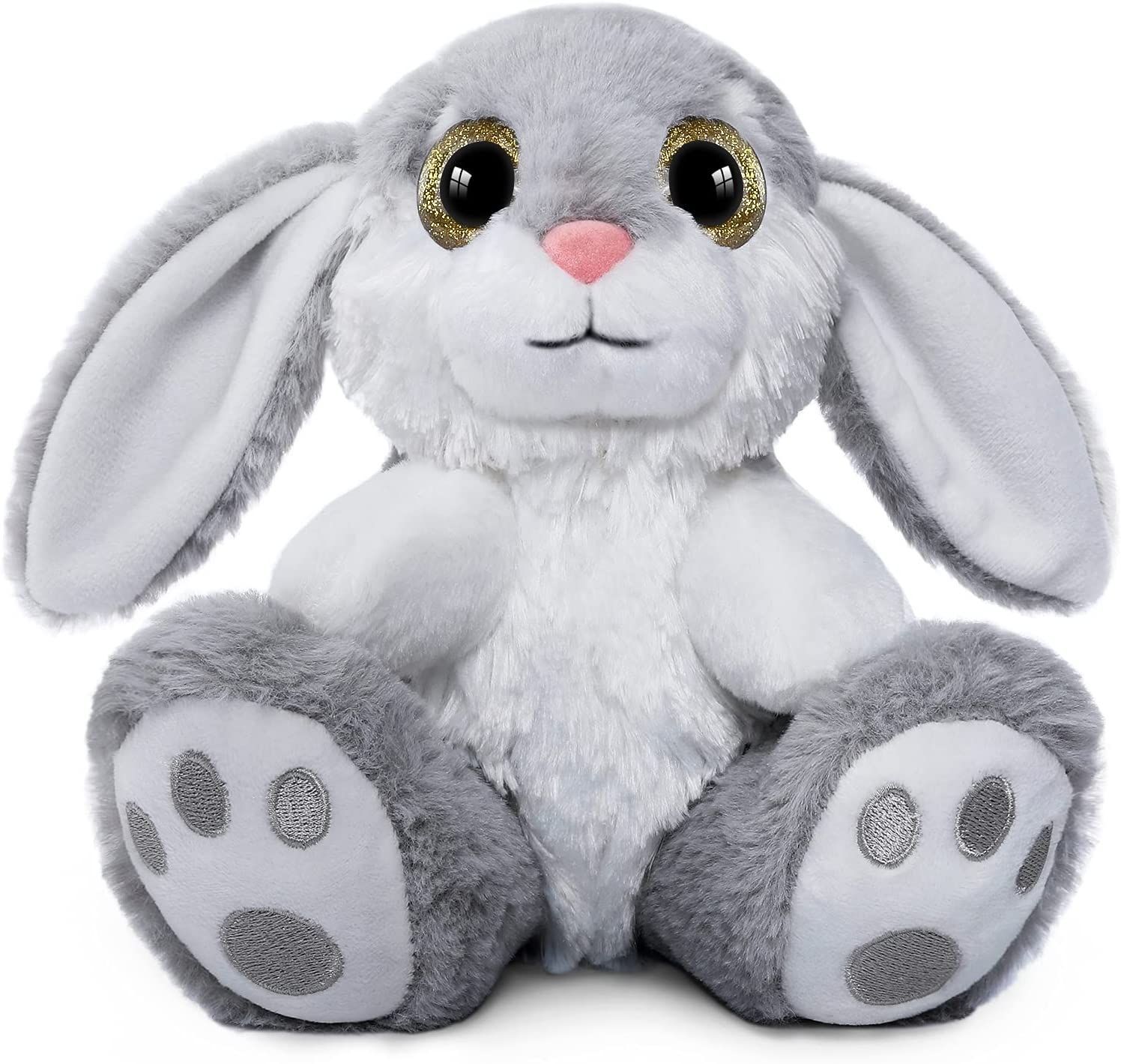 INS爆款复活节兔子粉色毛绒兔松软耳朵坐姿毛绒玩具公仔兔-阿里巴巴