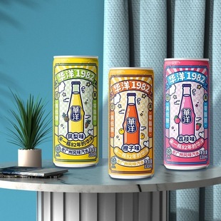 华洋1982汽水330ml易拉罐装橙子凤梨碳酸饮料混合饮品真0-阿里巴巴
