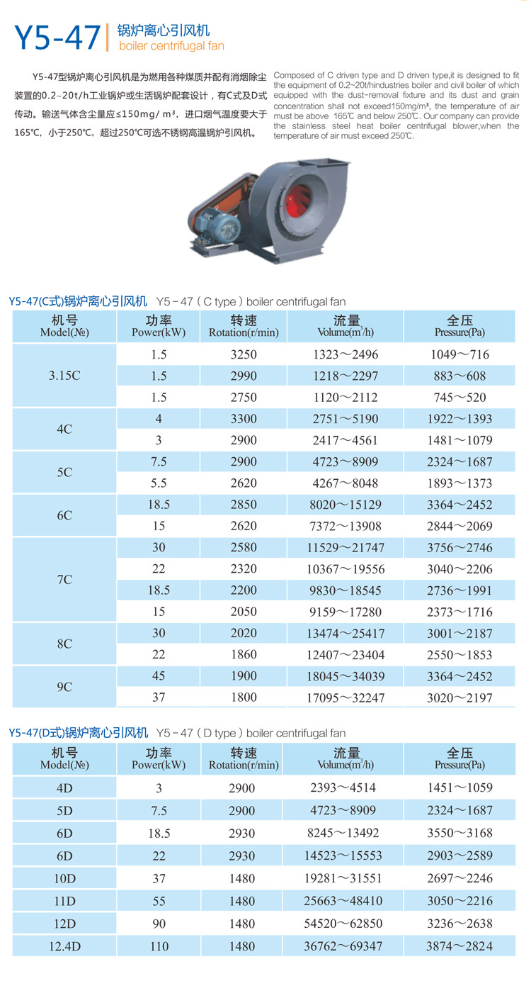 锅炉风机 Y5-47型C式锅炉离心引风机九洲锅炉风机高温风机-阿里巴巴