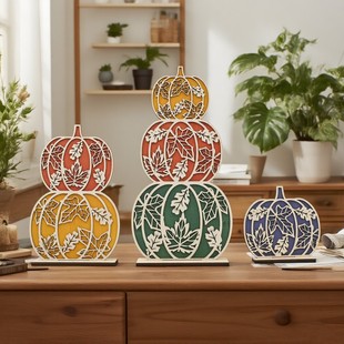 跨境感恩节木质装饰品秋fall季标志桌面摆件 丰收节南瓜雕刻装饰-阿里巴巴