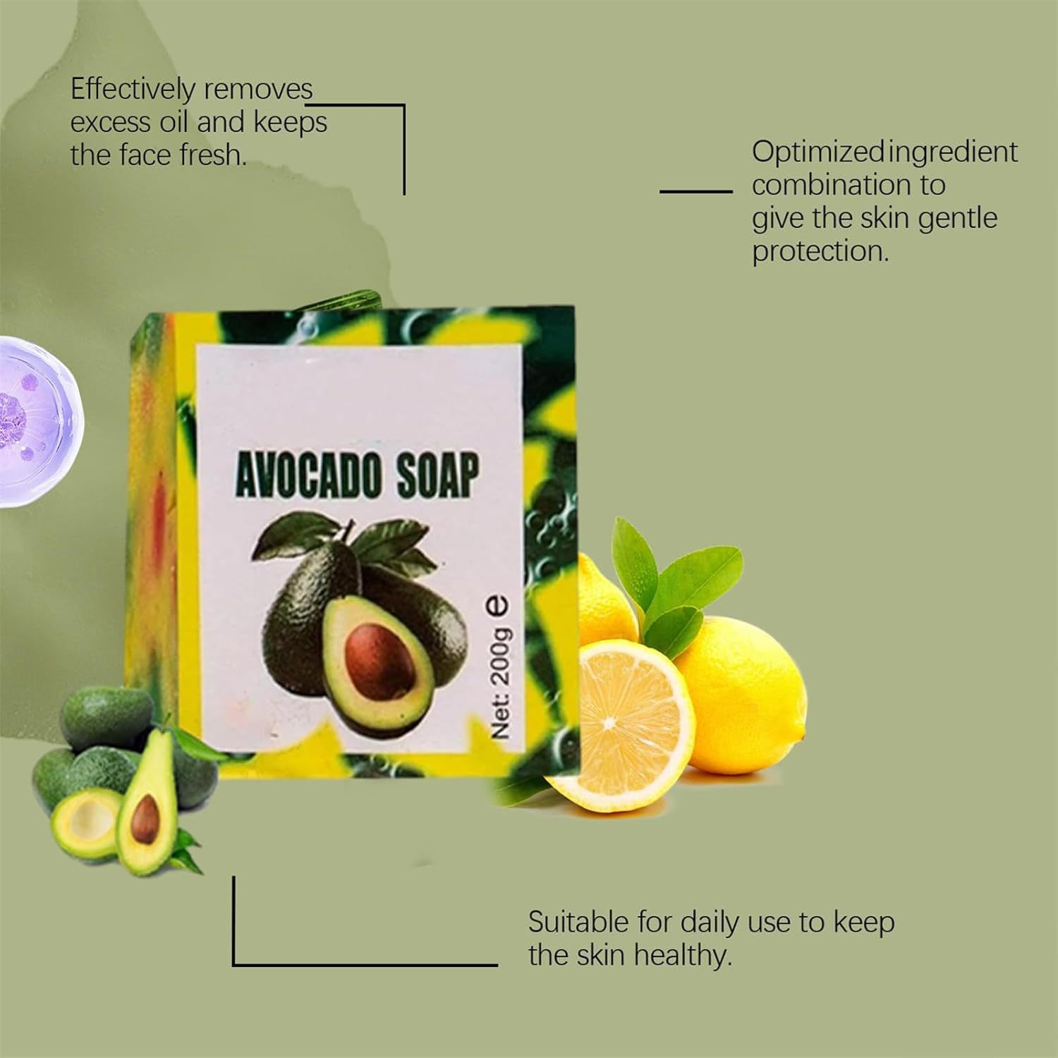 跨境专供Yamusa Avocado Soap鳄梨皂牛油果滋润控油保湿清洁毛孔-阿里巴巴