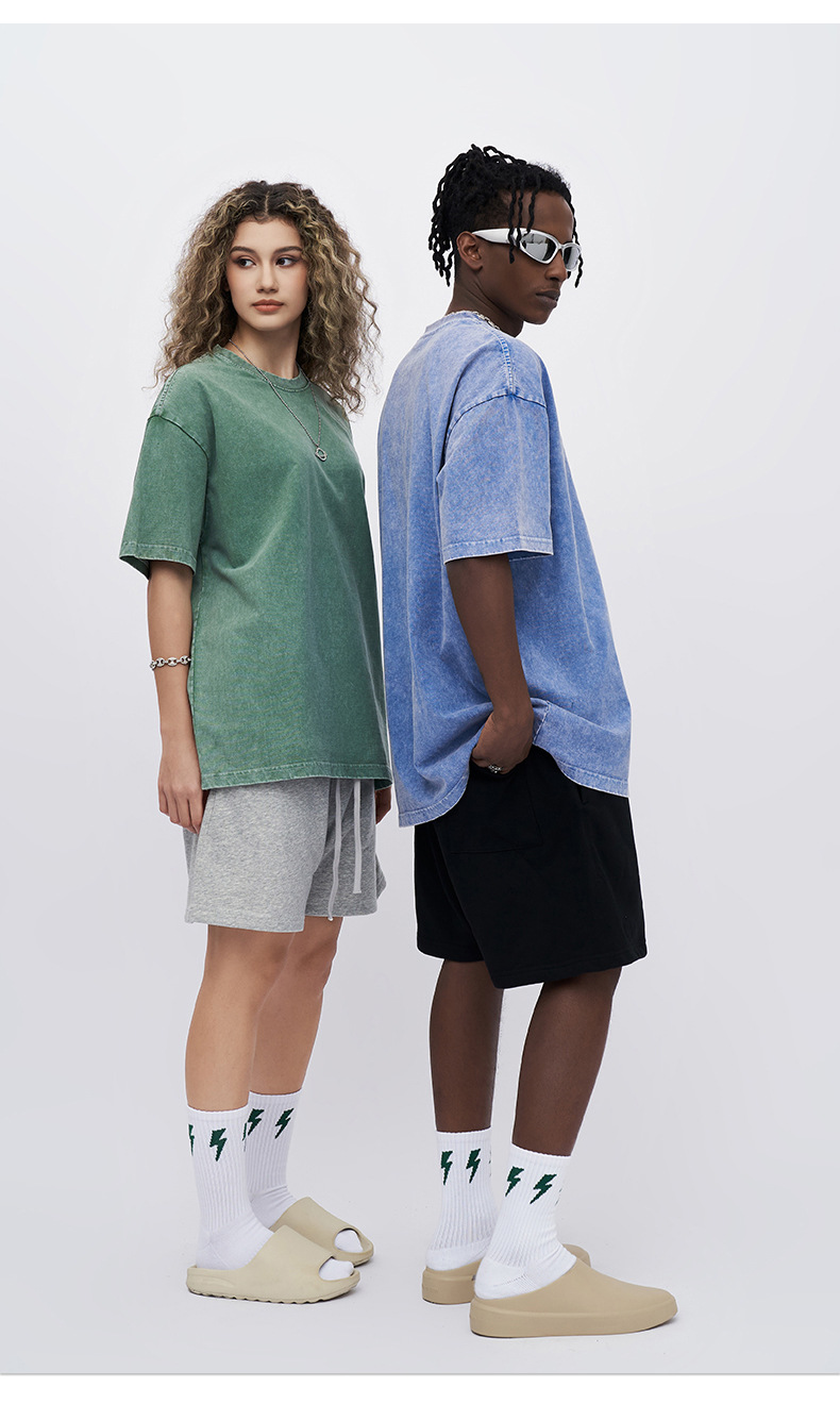 RFSD男装|巴家平替新款水洗圆领短袖美式285G重磅潮牌T恤男-阿里巴巴