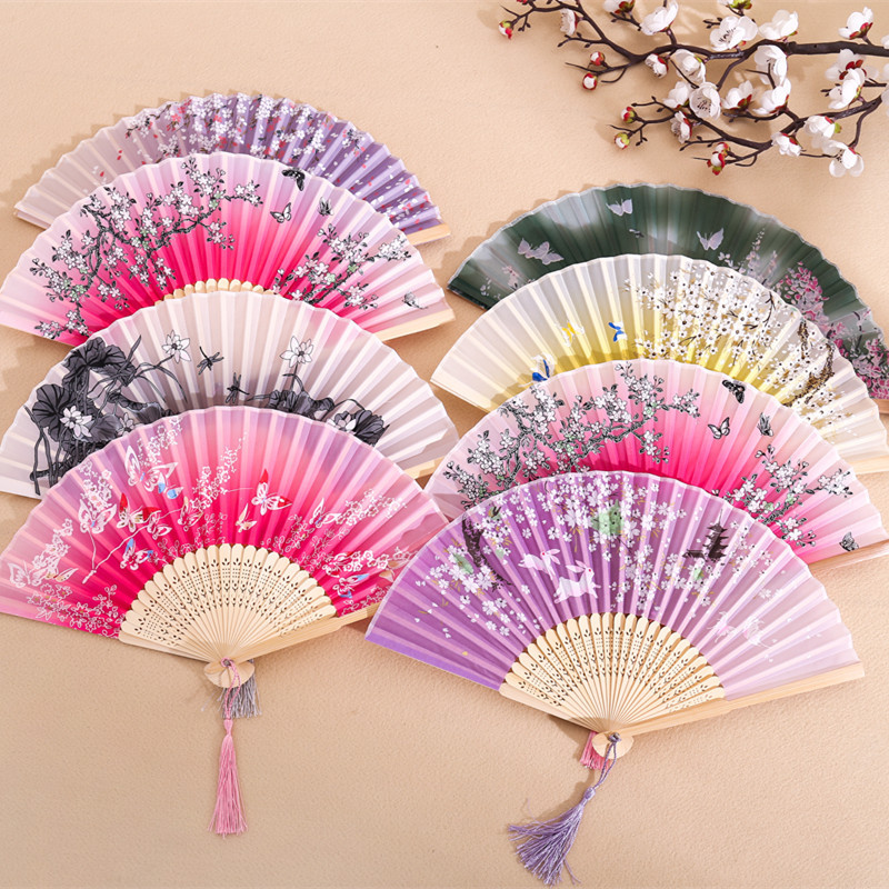 2pcs Ancient Hanfu fairy dress Folding Fans for women girls Chinese ...