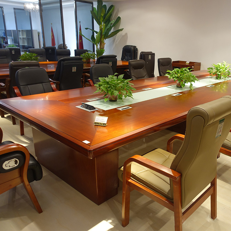 Solid wood conference table large conference room table and chair ...