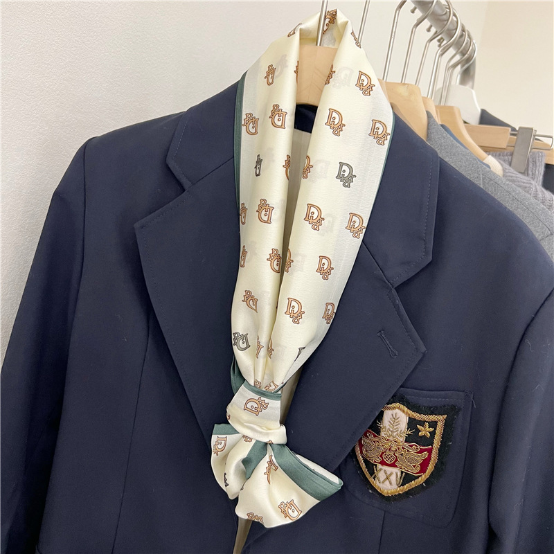 新款长条丝巾高级感气质衬衫领巾夏春秋女职业装饰飘带百搭薄围巾-阿里巴巴