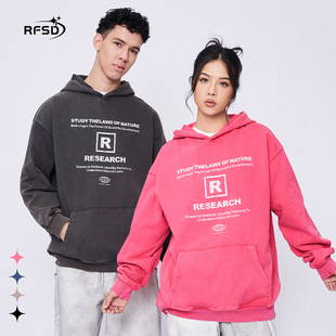 RFSD男装|2024秋冬季重磅440G加厚印花蜡染连帽卫衣宽松休闲男女-阿里巴巴