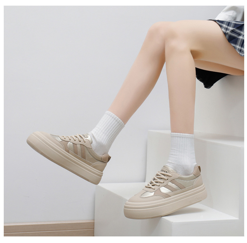 2025春季小白鞋新款韩版ins女学生厚底增高运动板鞋休闲街拍K3702-阿里巴巴