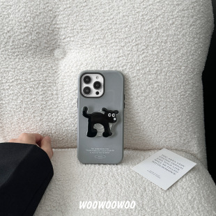 WOOWOOWOO小众ins可爱小狗支架手机壳适用苹果14iphone15promax16-阿里巴巴