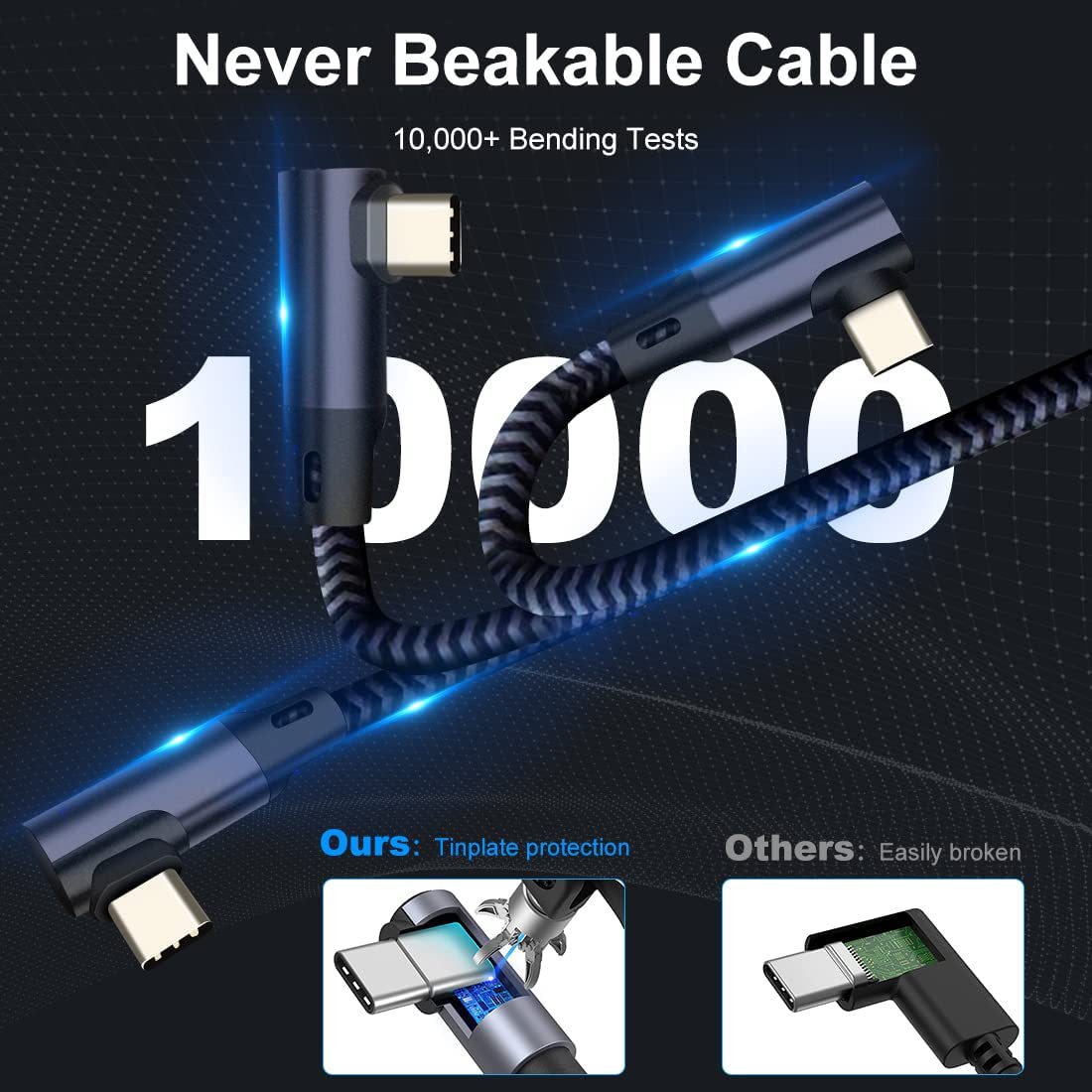 typec3.0数据线弯头线适用于华为充电线VR线快充usb转typec线-阿里巴巴