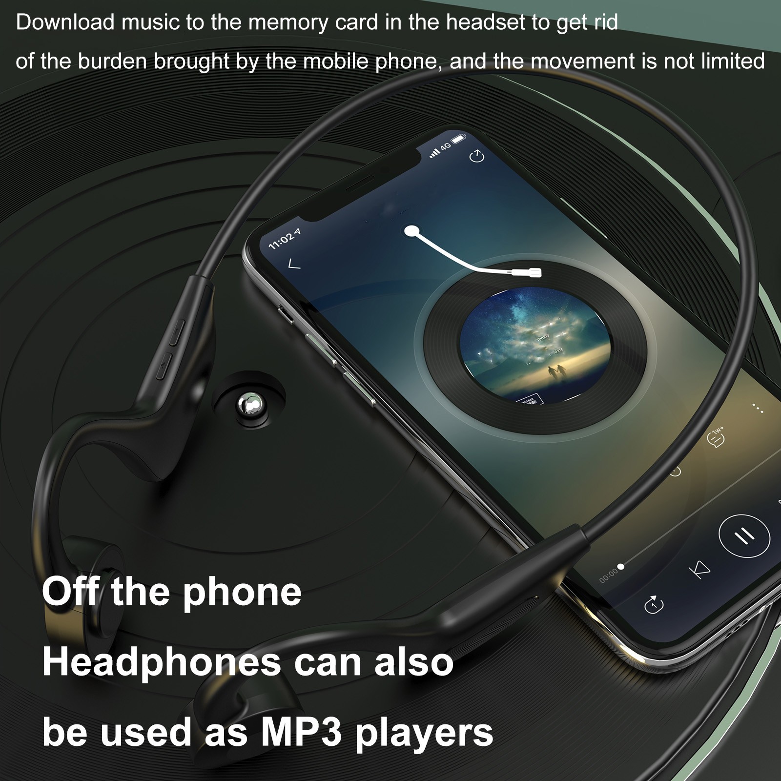 YYK-Q33蓝牙耳机黑科技骨传导二代空气传导不入耳防水一件代发-阿里巴巴