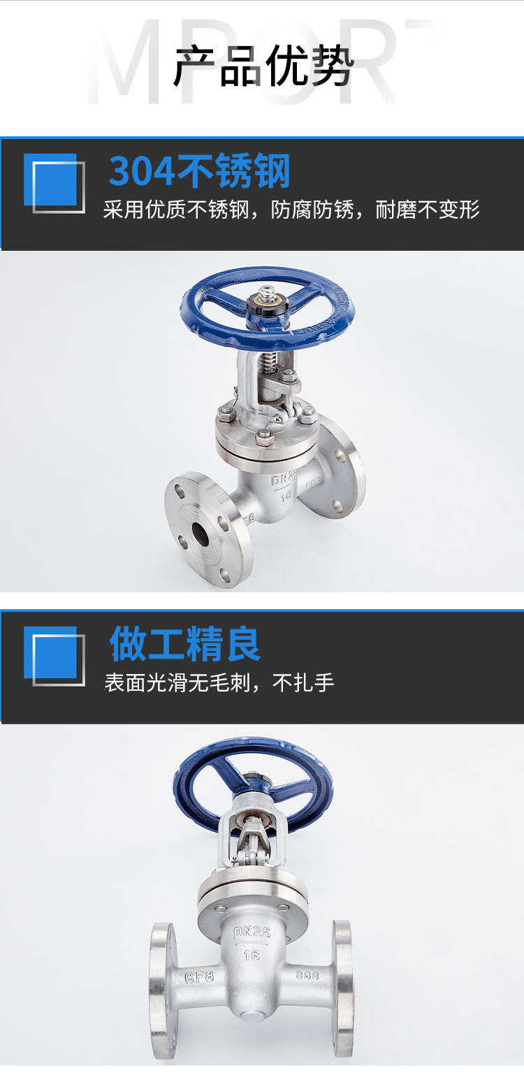 304/316不锈钢法兰闸阀手动Z41H-16P铸钢法兰闸阀多规格厂家直销-阿里巴巴