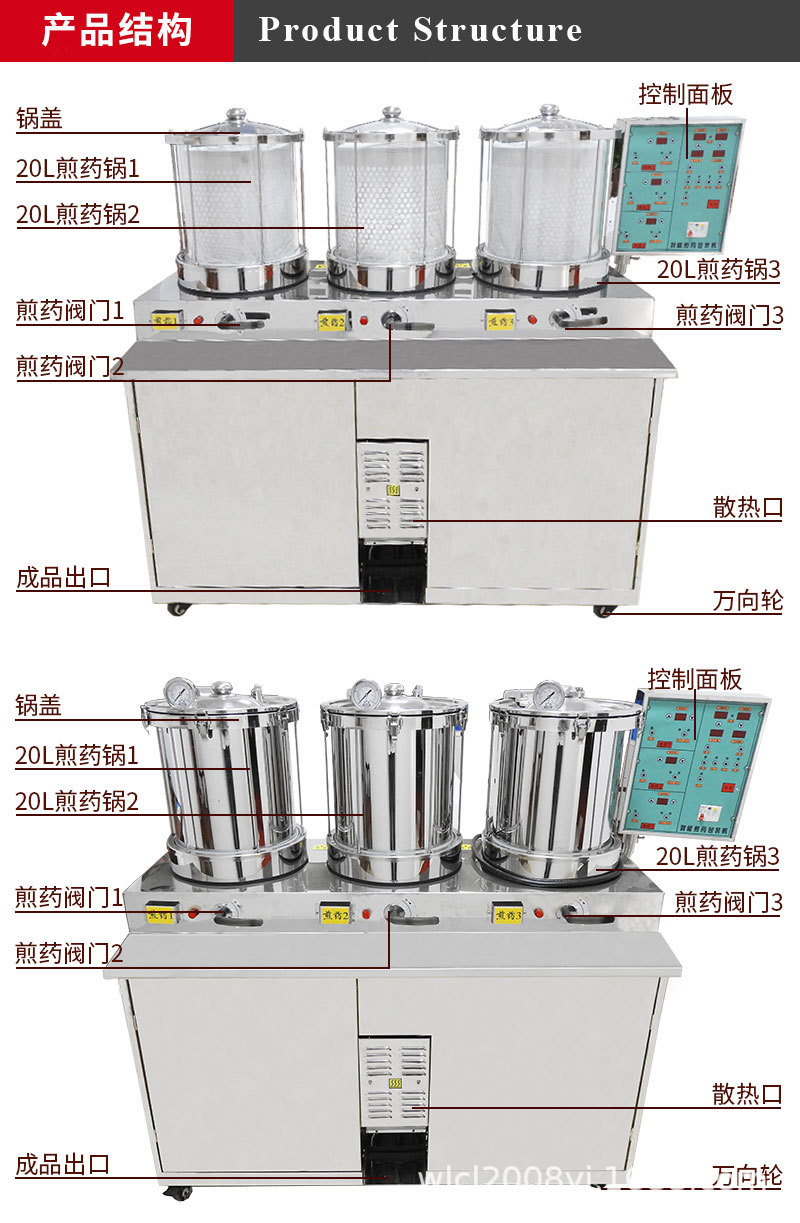 广州大祥DX20L/3+1C全自动微压三缸煎药机药店诊所中药熬药包装机-阿里巴巴