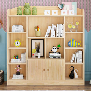简易书架实木置物架儿童书架现代简约学生多层书架书柜落地置物架-阿里巴巴