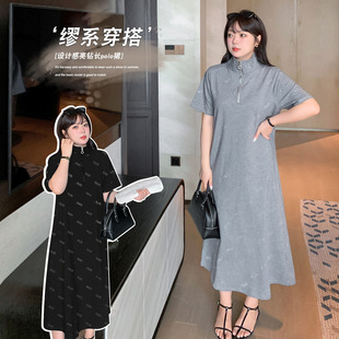 W1186韩版通勤风气质一步裙夏200斤洋气烫钻POLO领短袖连衣裙-BFD-阿里巴巴