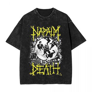 Napalm Death T Shirts Hip Hop Washed Cotton Oversize T-Shirt-阿里巴巴