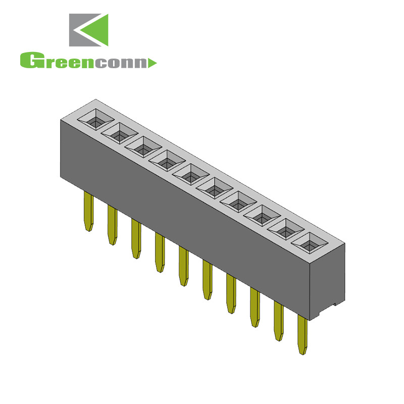 Greenconn连接器间距1.00排母单排DIP型2-40Pin垂直PCB排母连接器价格、电话、图片
