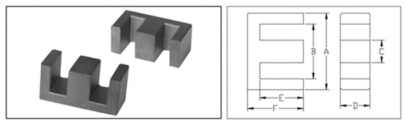 EE65B铁氧体磁芯 配套骨架卧式8+8 高频变压器EE65B磁芯 平面PC40-阿里巴巴