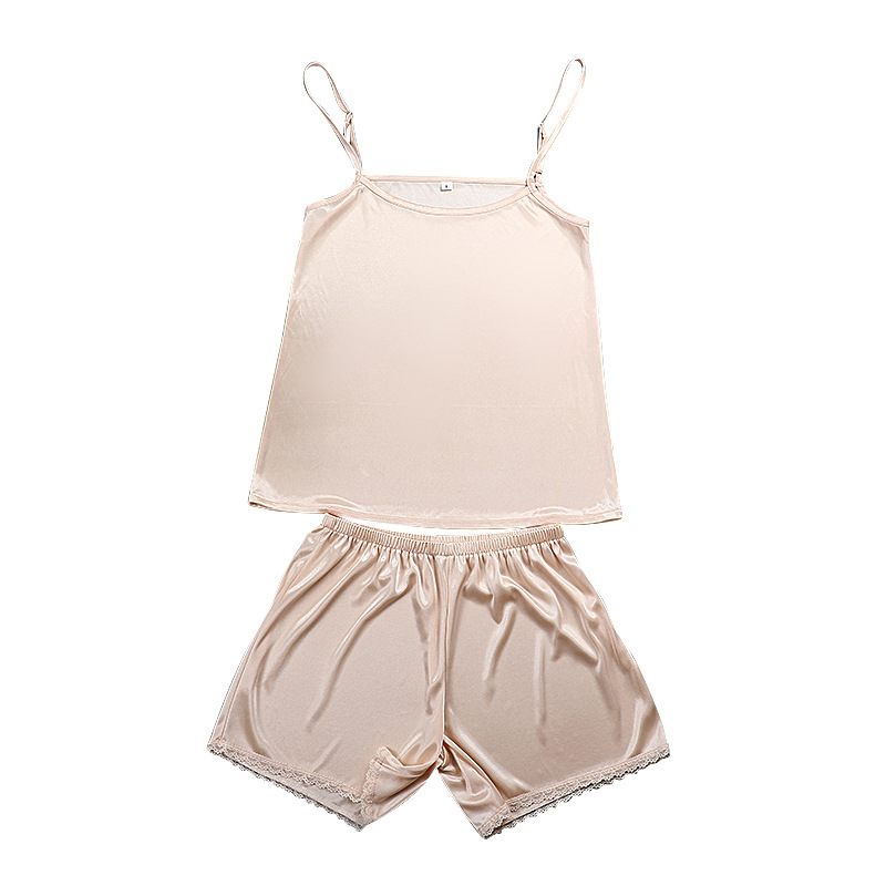 Breathable Lace Ice Silk Sling Shorts Pajamas Solid Color Small Sexy ...