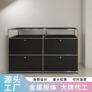 中古usm柜子餐边柜模块组合不锈钢多功能简约ins风装饰收纳柜斗柜-阿里巴巴