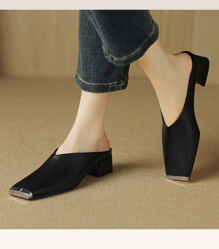 CHIKO Shay Square Toe Block Heels Clogs/Mules Shoes