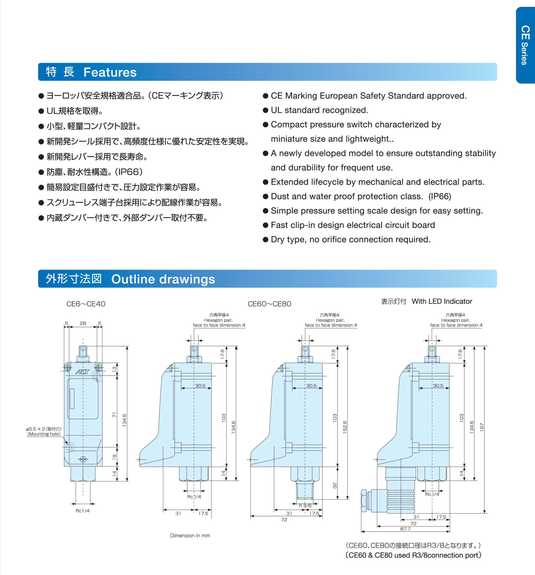 日本ACT活塞式单轴设定型压力开关CE6 CE16 CE25 CE40 CE60 CE80-阿里巴巴
