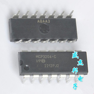 MCP3204-CI/P PDIP14 12位A/D转换器IC带有SPI串行接口全新现货-阿里巴巴