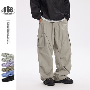 Shibuya Element春夏户外机能风休闲工装裤男女阔腿宽松长裤P5281-阿里巴巴