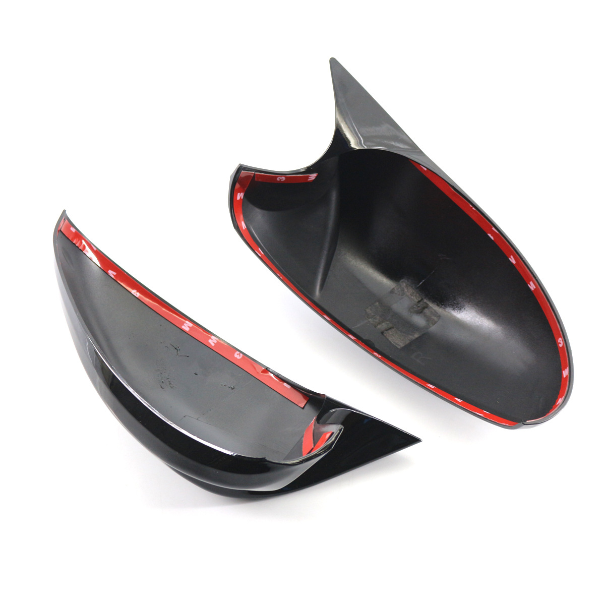 适用宝马3系05-08E90E92老款亮黑款牛角倒车镜外壳后视镜罩粘贴款-阿里巴巴