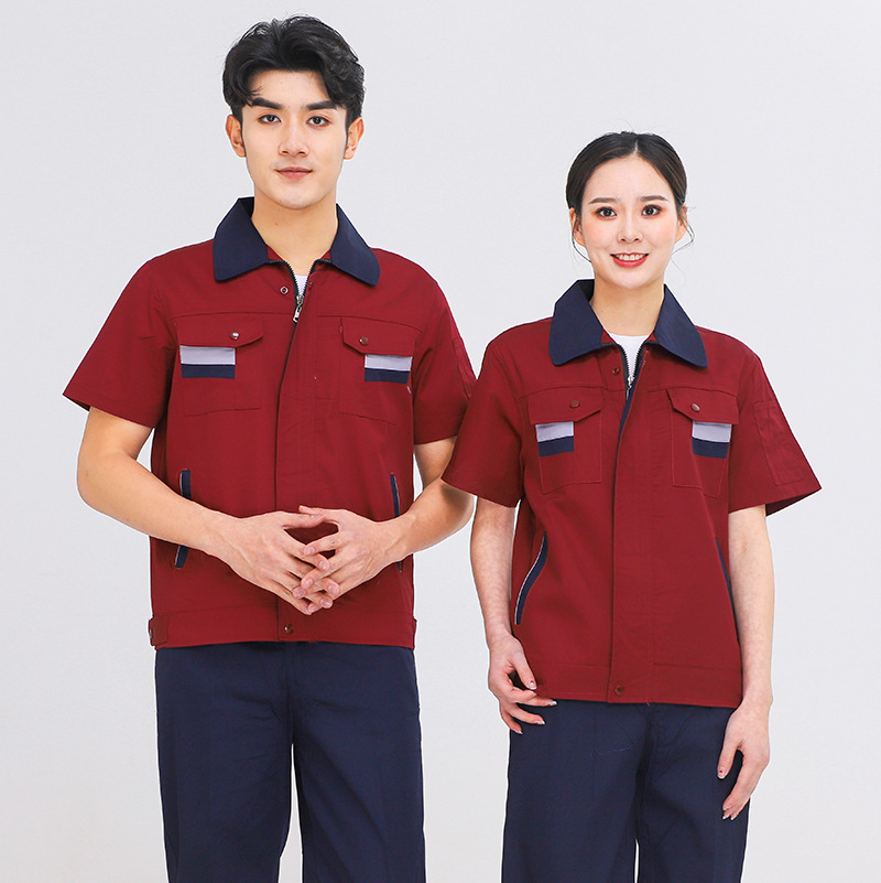Summer Labor Protection Clothing Suit Men's Breathable Short-sleeved ...