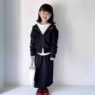 NYPP韩国童装秋季新款女童长袖连帽开衫卫衣搭配半裙休闲童套装-阿里巴巴