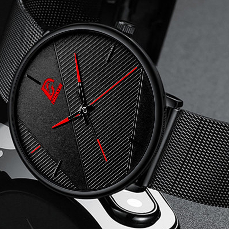 DIJANES 新款简约时尚男士网带手表男款商务皮带石英表现货 批发-阿里巴巴