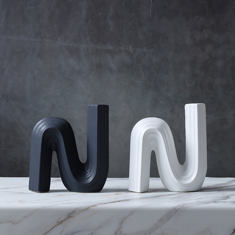 Modern And Minimalist Nordic Creative Black And White N-shaped ...