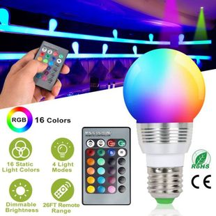 16 Colors Change LED Bulbs E27 3W RGB Dimmable Mood Lighting-阿里巴巴