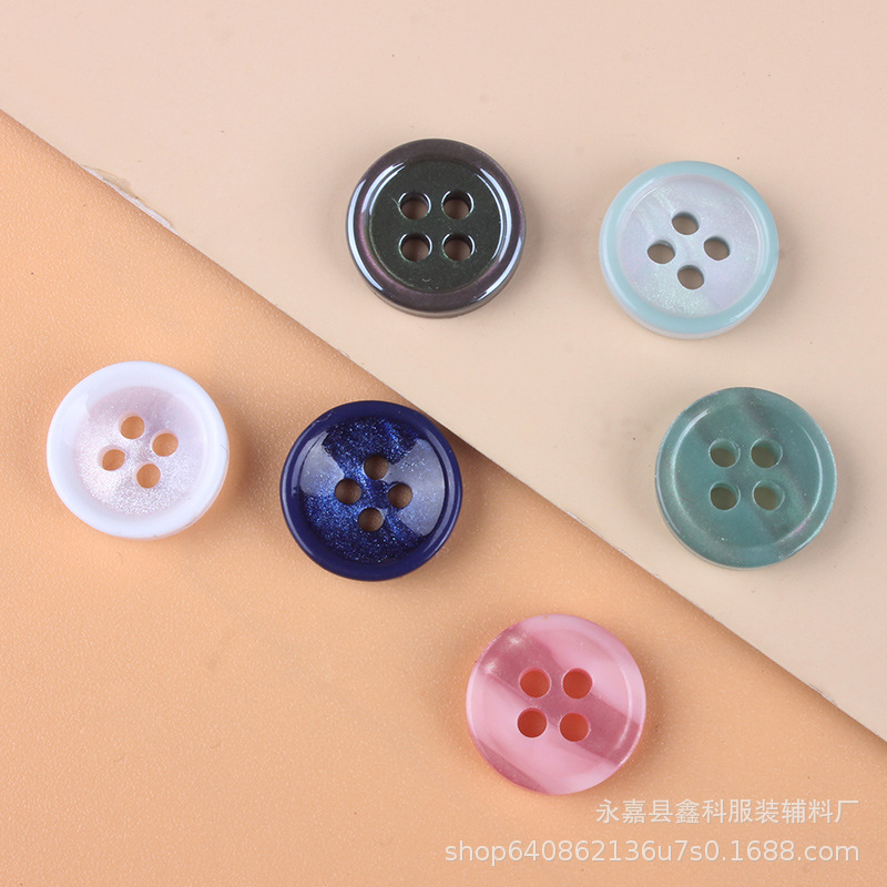 百搭衬衫扣子 圆形时尚树脂珠光彩色渐变男女T恤开衫Polo纽扣-阿里巴巴