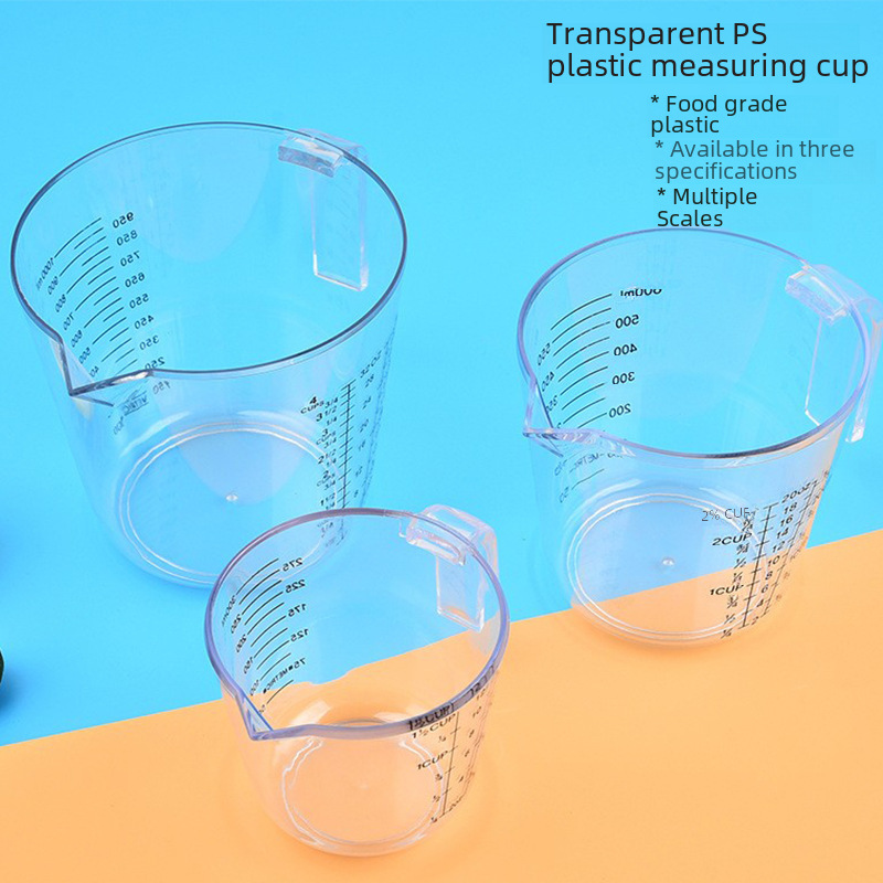 Plastic measuring cup baking tools diy household with scale transparent PS measuring cup 1000ml ...