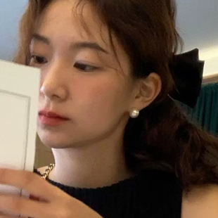 韩国网红fever同款珍珠耳钉冷光澳白ins风简约气质S925纯银耳环女-阿里巴巴