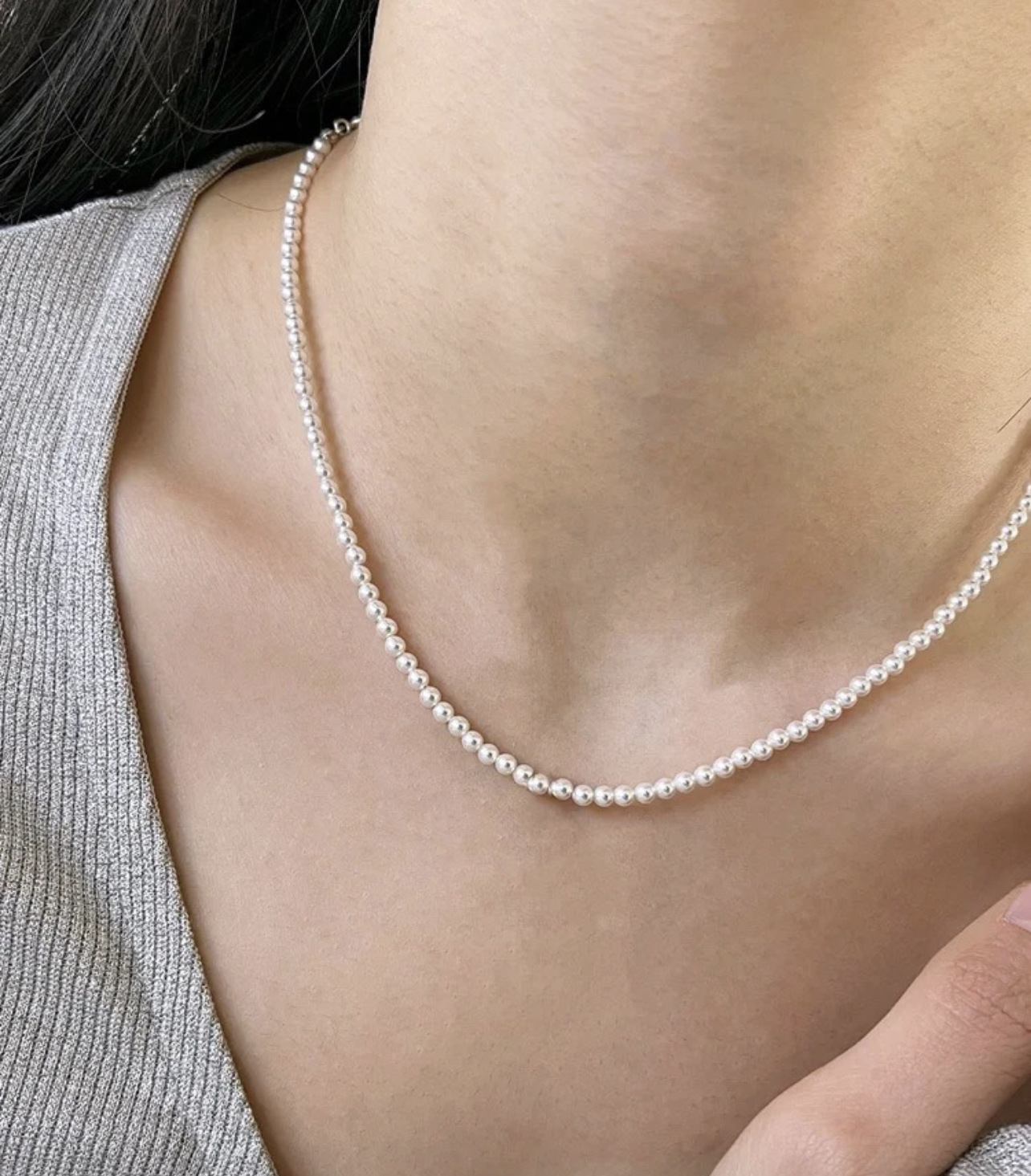 INS博主fever同款施家进口珍珠正圆正亮珍珠项项链-阿里巴巴
