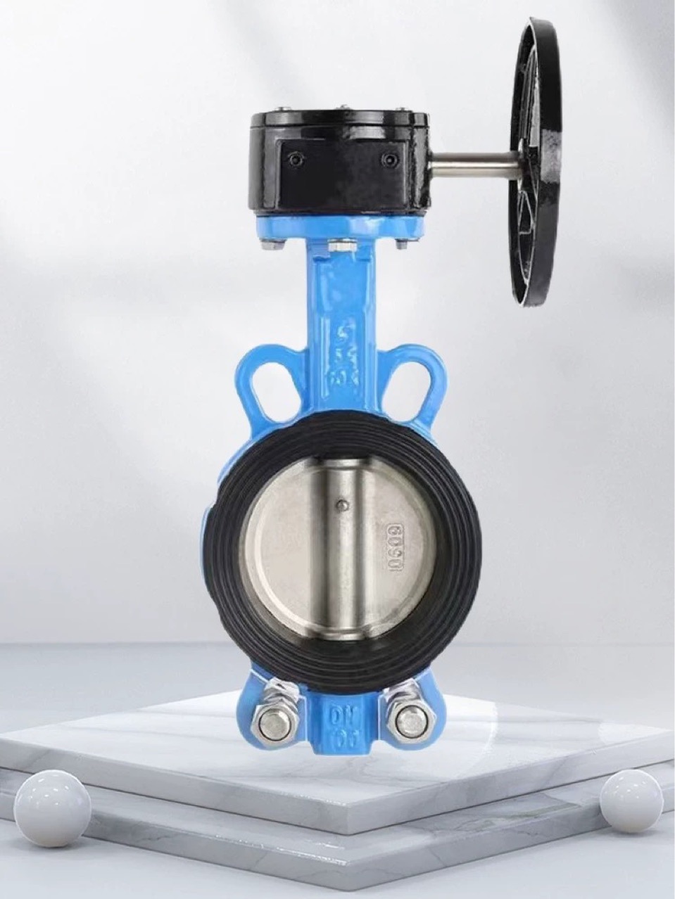 涡轮对夹蝶阀三元乙丙球墨铸铁工程专用手动天津厂家D371X-16Q-阿里巴巴