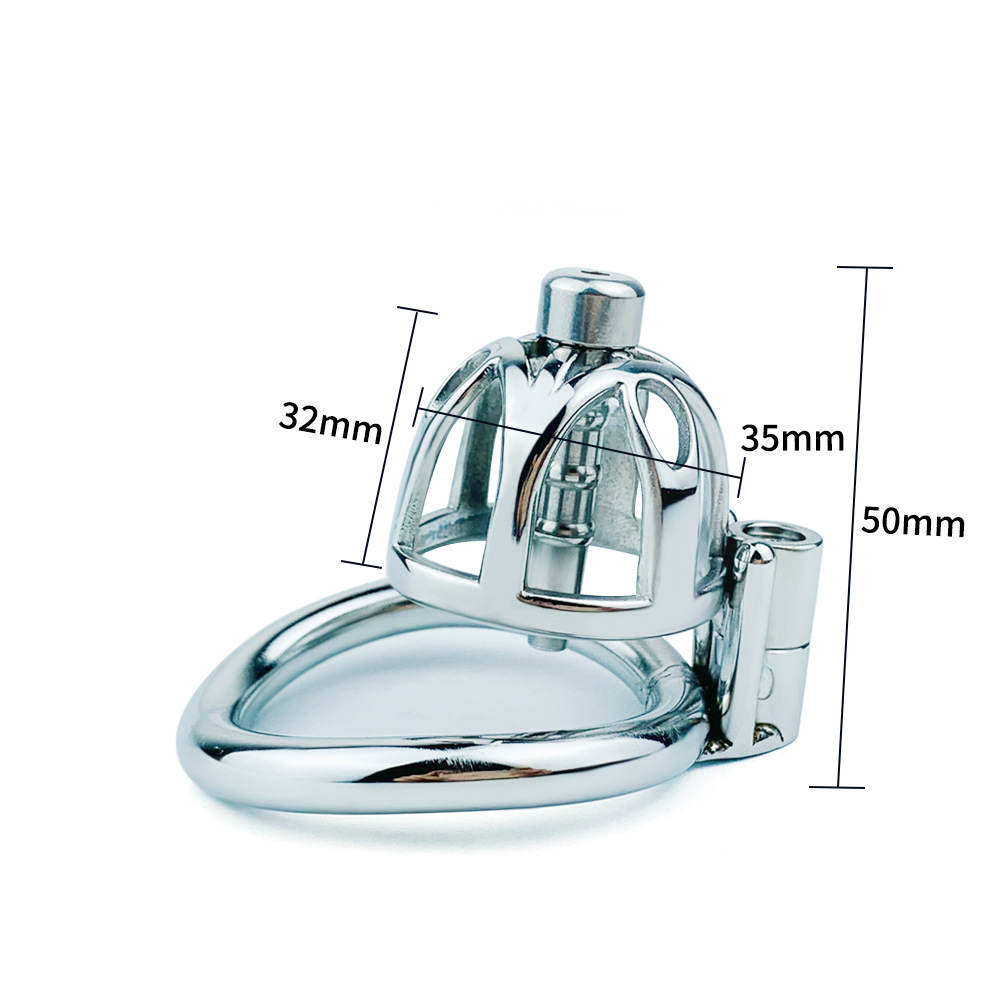 FRRK新款男用短款cb锁锅盖锁金属贞操锁带导尿管阴茎笼贞洁情趣锁-阿里巴巴