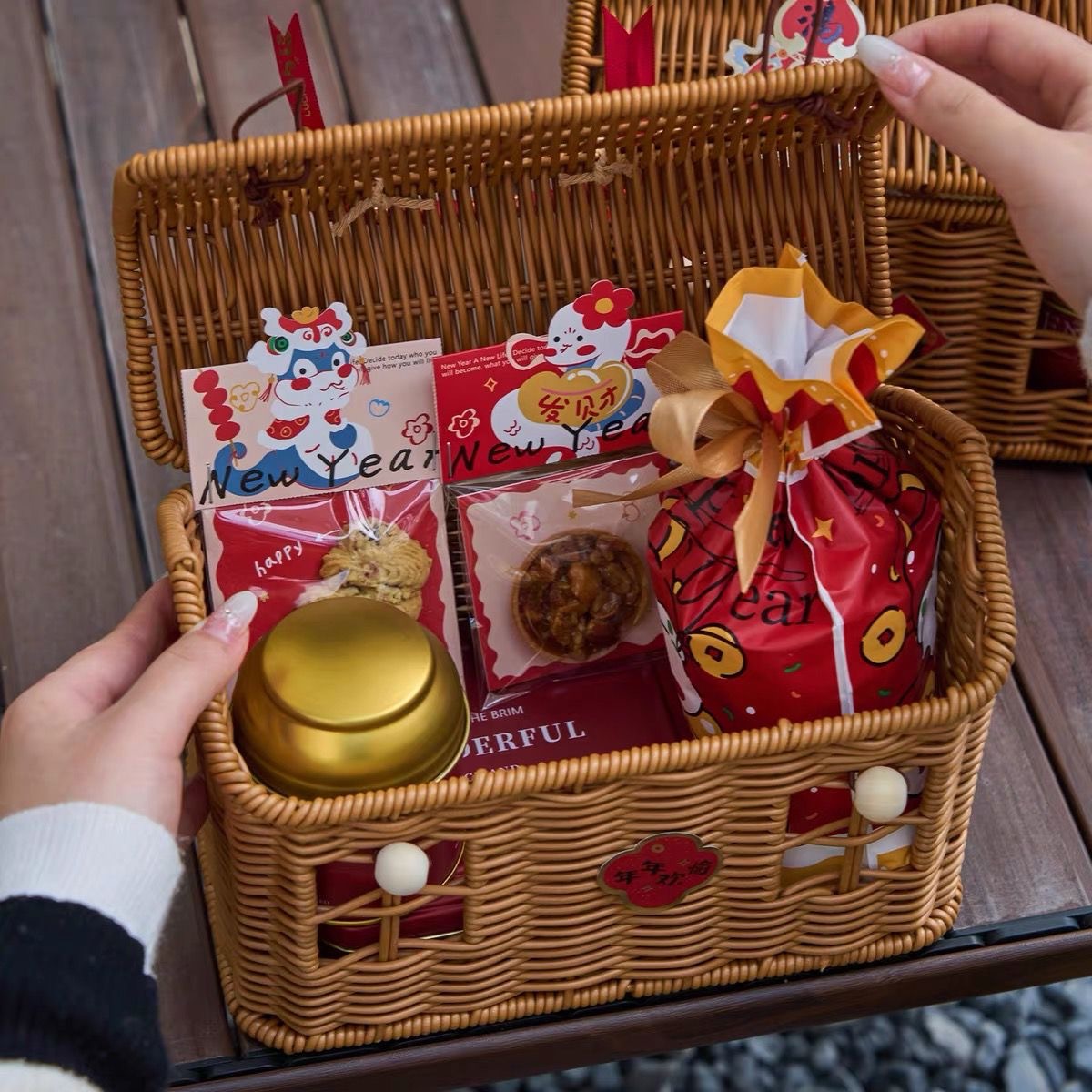 藤编收纳篮跨境手工编织礼盒小房子野餐盒婚礼伴娘手提伴手礼盒-阿里巴巴