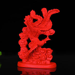 红色朱砂火凤凰摆件房屋补缺南方补火家用客厅工艺品风水摆件-阿里巴巴