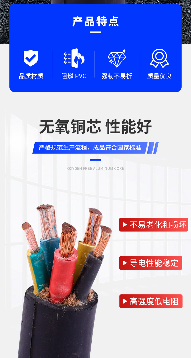 YC/YCW橡套软电缆2/3/4芯1.5/2.5/4/6平方防水耐磨橡胶重型橡套线-阿里巴巴