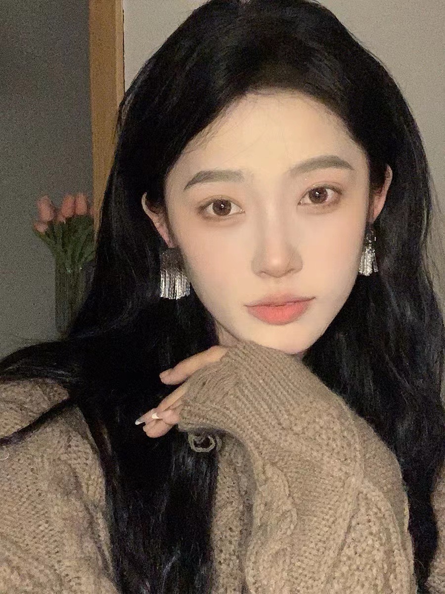 925纯银[富家千金耳环】杨采钰欢乐颂露西同款流苏耳饰小众E0189-阿里巴巴