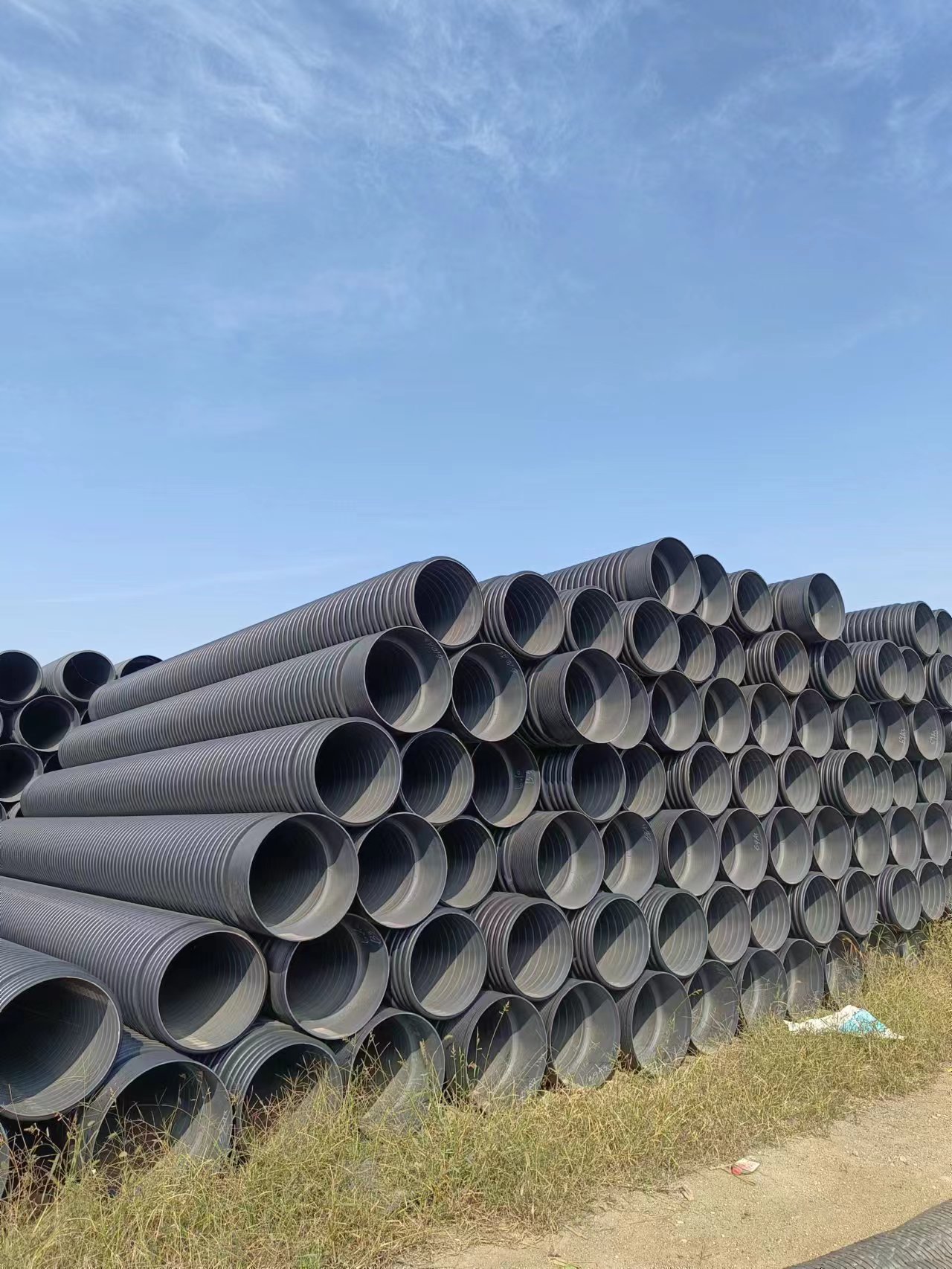 HDPE双壁波纹管dn400排污管农村污水改造市政工程dn300排水管-阿里巴巴